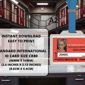 PRINTABLE Erica Jones, Orange is the New Black, Id Card, Name Badge ...