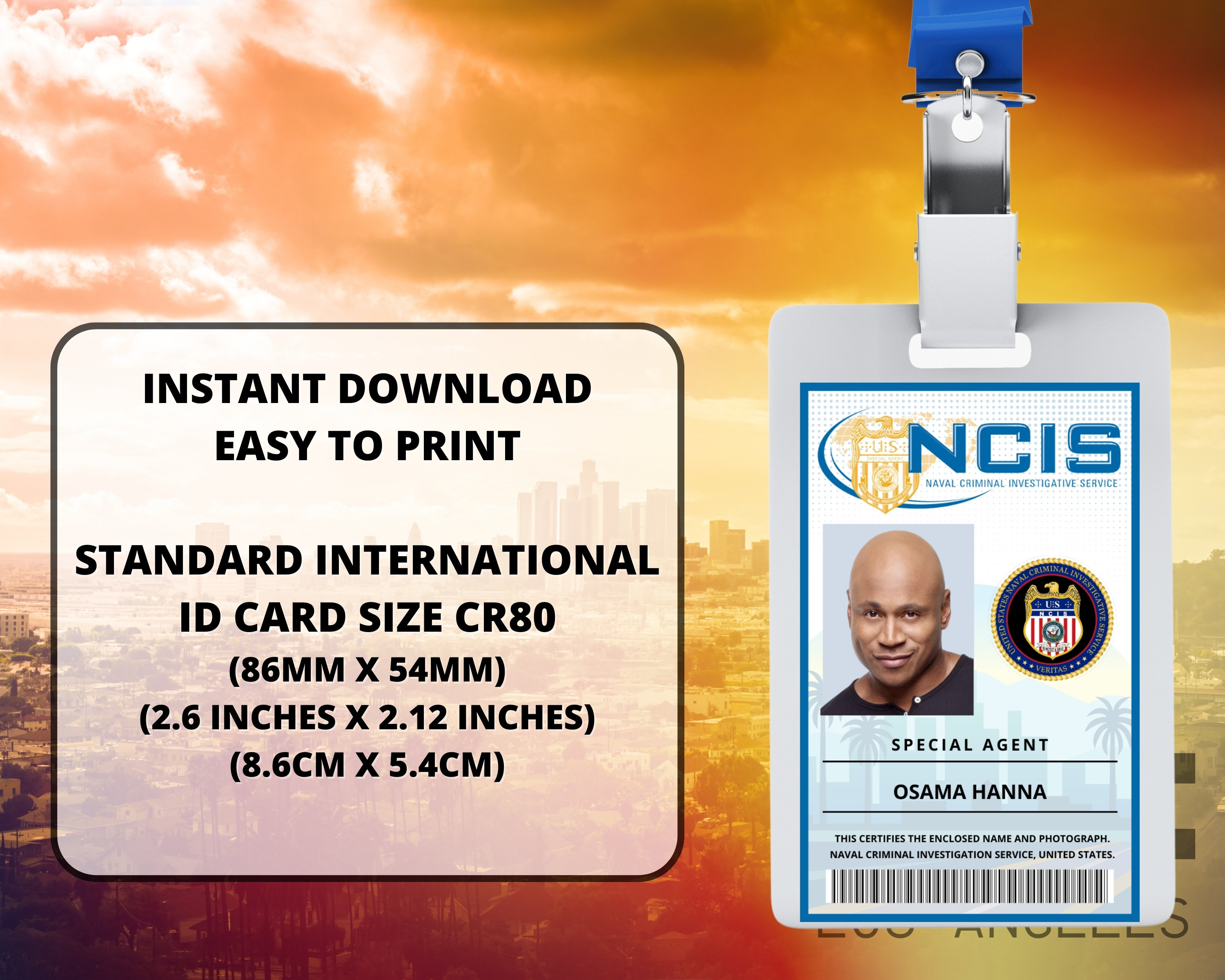 PRINTABLE Osama Hanna Id Card NCIS Los Angeles Cosplay Id - Etsy