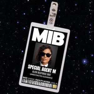 PRINTABLE Men in Black ID Card Badge Special Agent M Cosplay Costume Name Mib Prop Halloween - Etsy