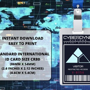 PRINTABLE CYBERDYNE Visitor | ID Card Badge Cosplay | Costume Name Tag ...