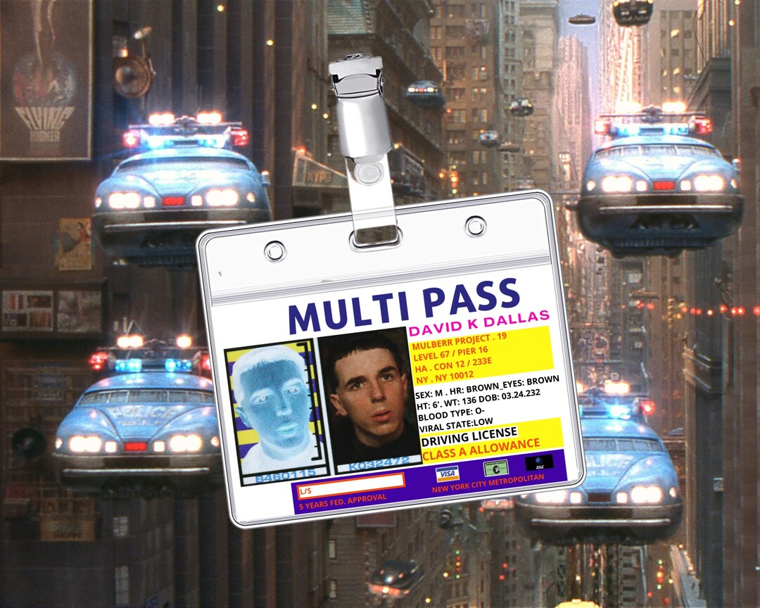 PRINTABLE DAVID K DALLAS, Multi Pass, Id Card, Cosplay Accessories ...