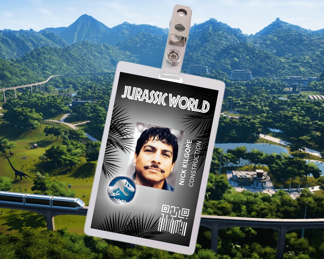 PRINTABLE Jurassic Park Nick Kilgore ID Card Park Division ID Badge ...