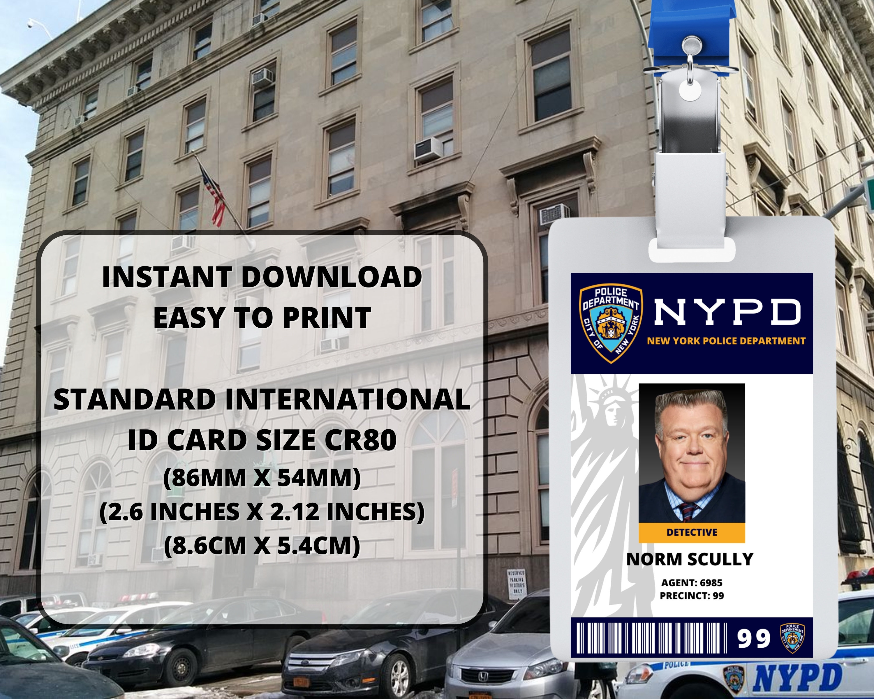 PRINTABLE NORM SCULLY Brooklyn 99 Cosplay Id Card Id - Etsy