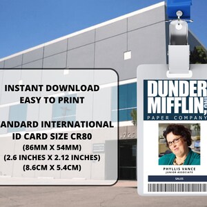 PRINTABLE PHYLLIS VANCE the Office, Memorial, Cosplay, Id Card, Id ...