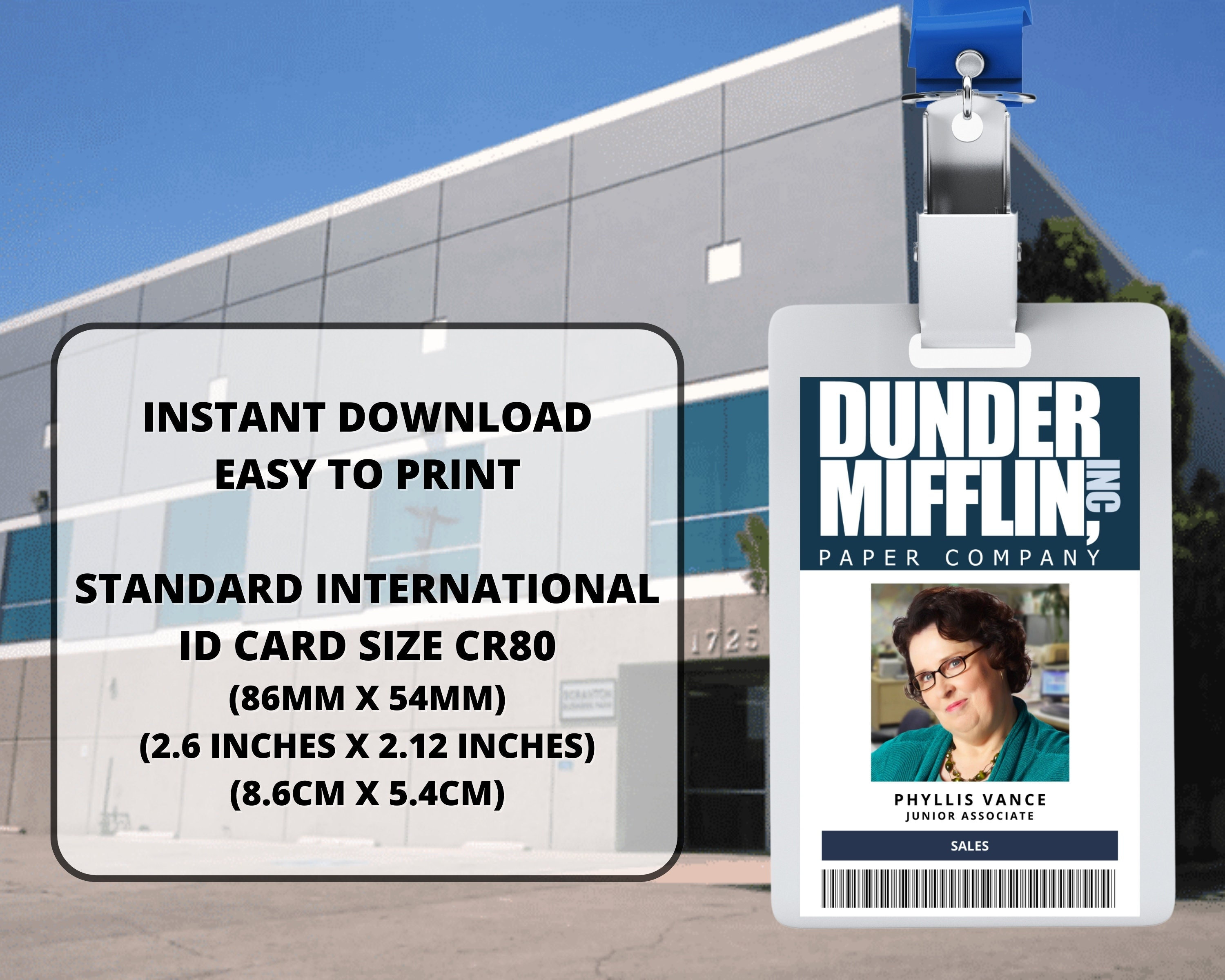 PRINTABLE PHYLLIS VANCE the Office Memorial Cosplay Id - Etsy