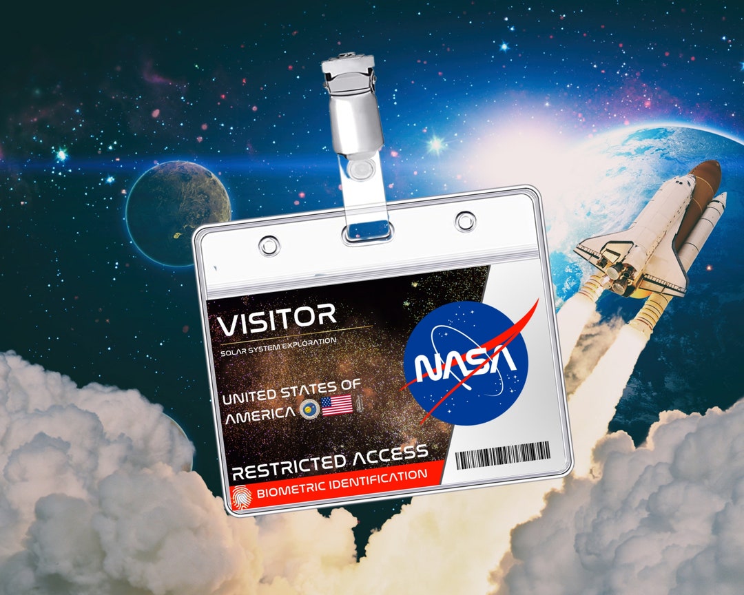 PRINTABLE Nasa Visitor ID Card Badge Cosplay Costume Name Tag Prop ...