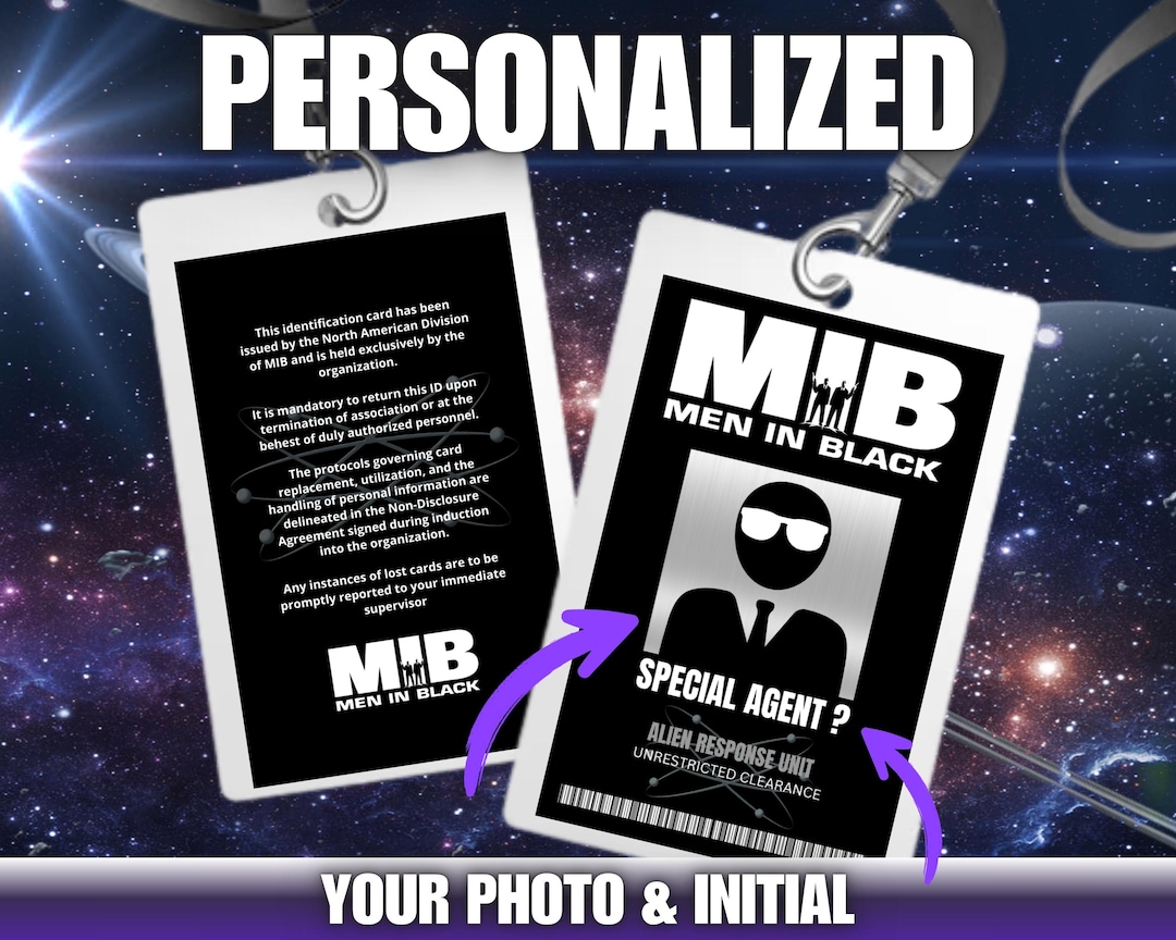 PRINTABLE Men in Black ID Card | Badge | Special Agent | Cosplay ...
