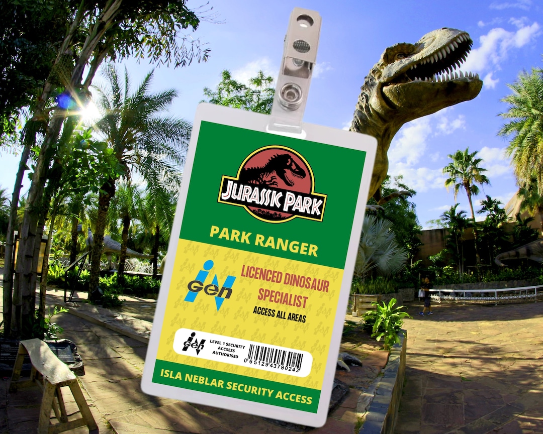PRINTABLE Jurassic Park Ranger ID Card | Park Division | ID Badge ...