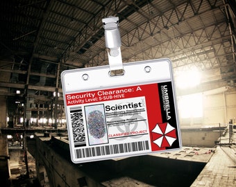 PRINTABLE Resident Evil Umbrella Corporation Bioweapons Division ID ...