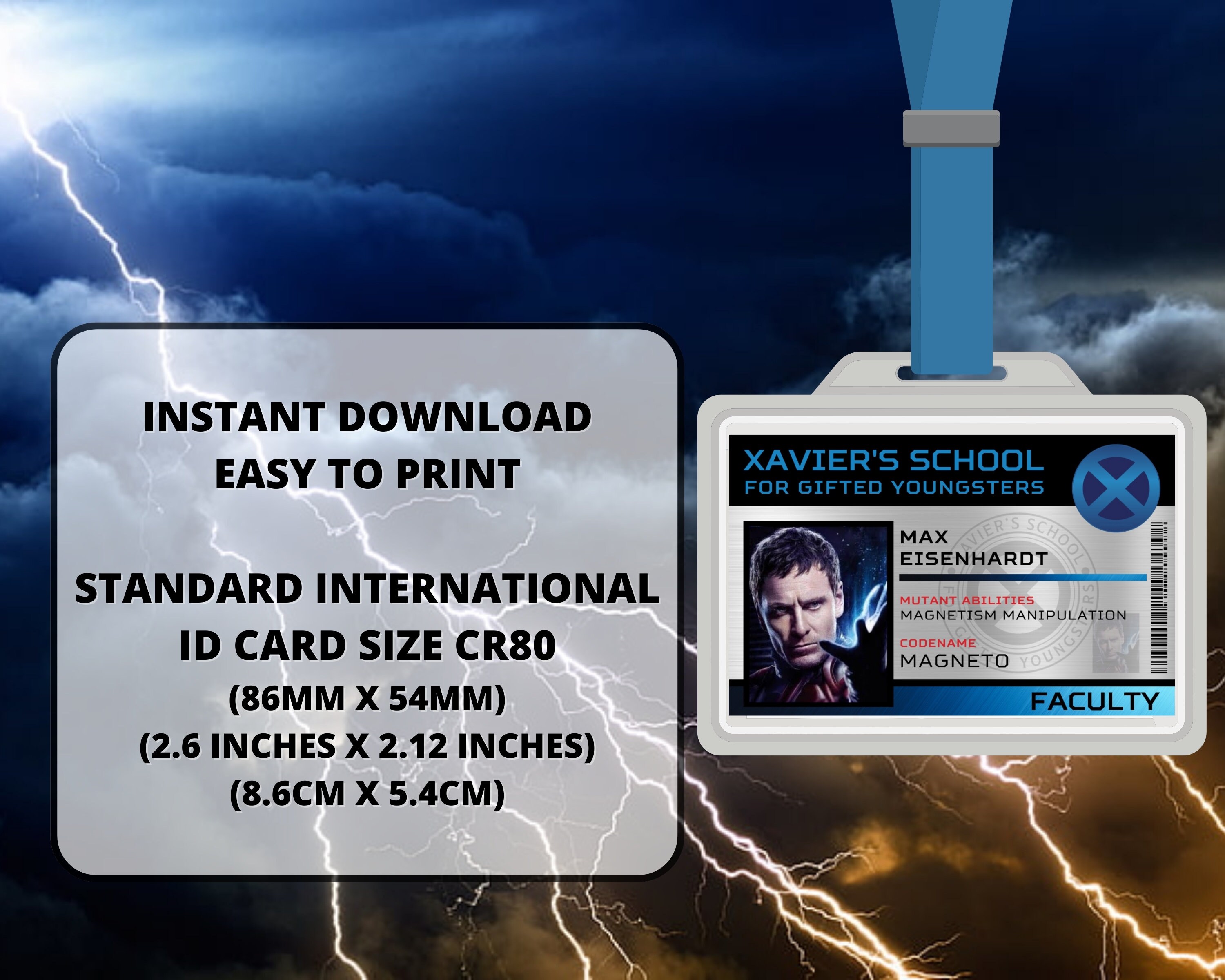 PRINTABLE X-MEN Magneto ID Card Badge Special Agent - Etsy