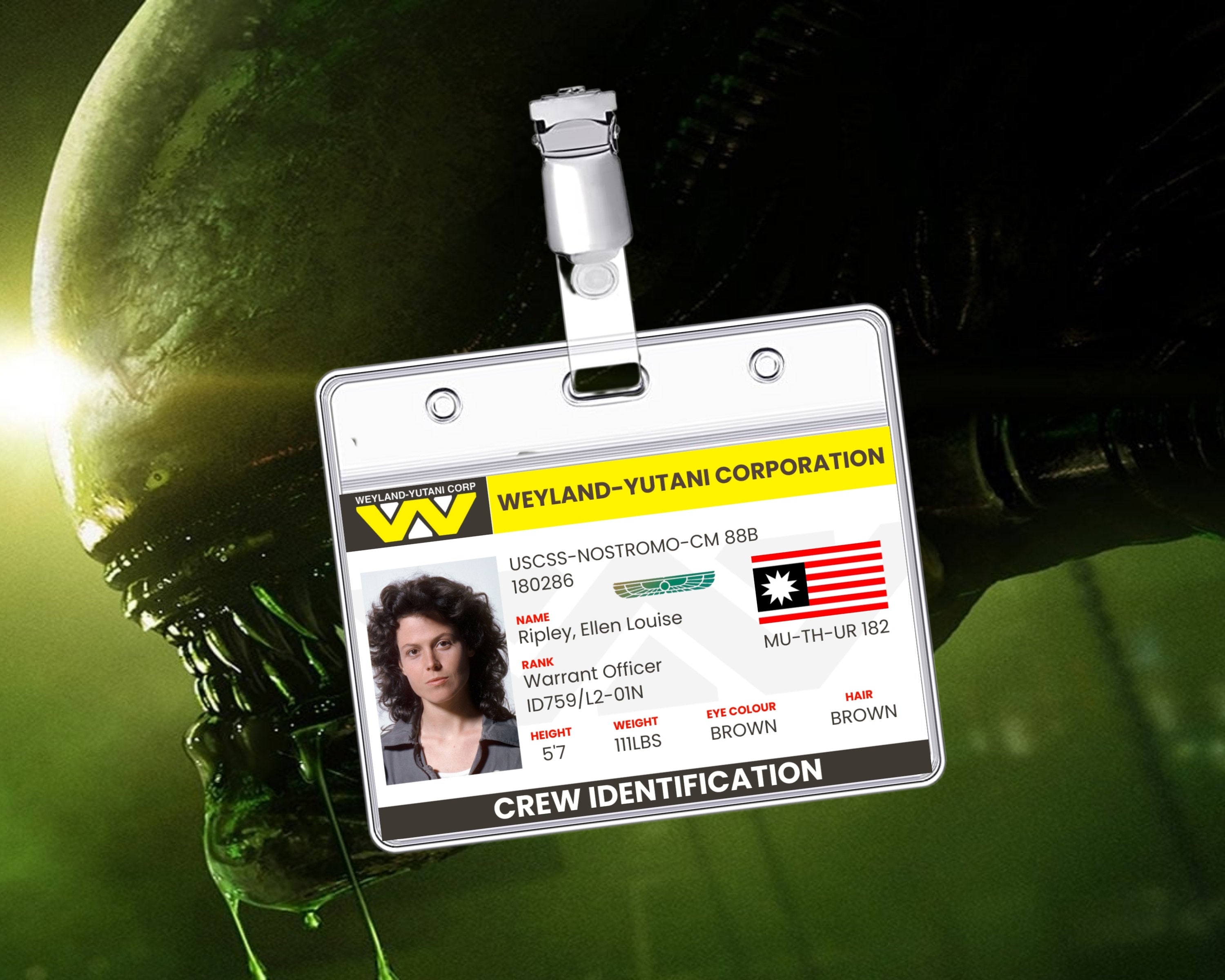 PRINTABLE Ripley Ellen Louise Cosplay Id card Alien Id badge - Etsy France