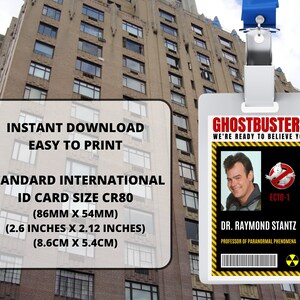PRINTABLE Raymond Stantz Ghostbusters ID Card Replica ID - Etsy