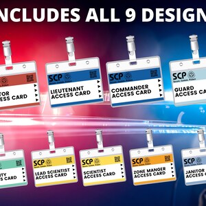 Full Set of PRINTABLE SCP Foundation Id Cards, Id Badge, Name Badge ...