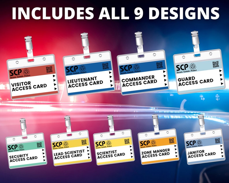 Full Set of PRINTABLE SCP Foundation Id Cards Id Badge Name - Etsy ...