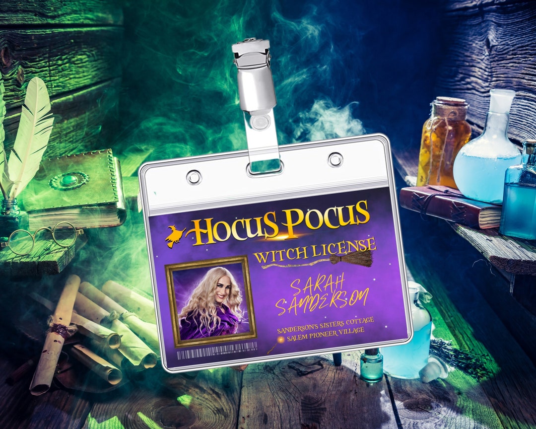 PRINTABLE HOCUS POCUS Sarah Sanderson Witch License, Id, Halloween ...