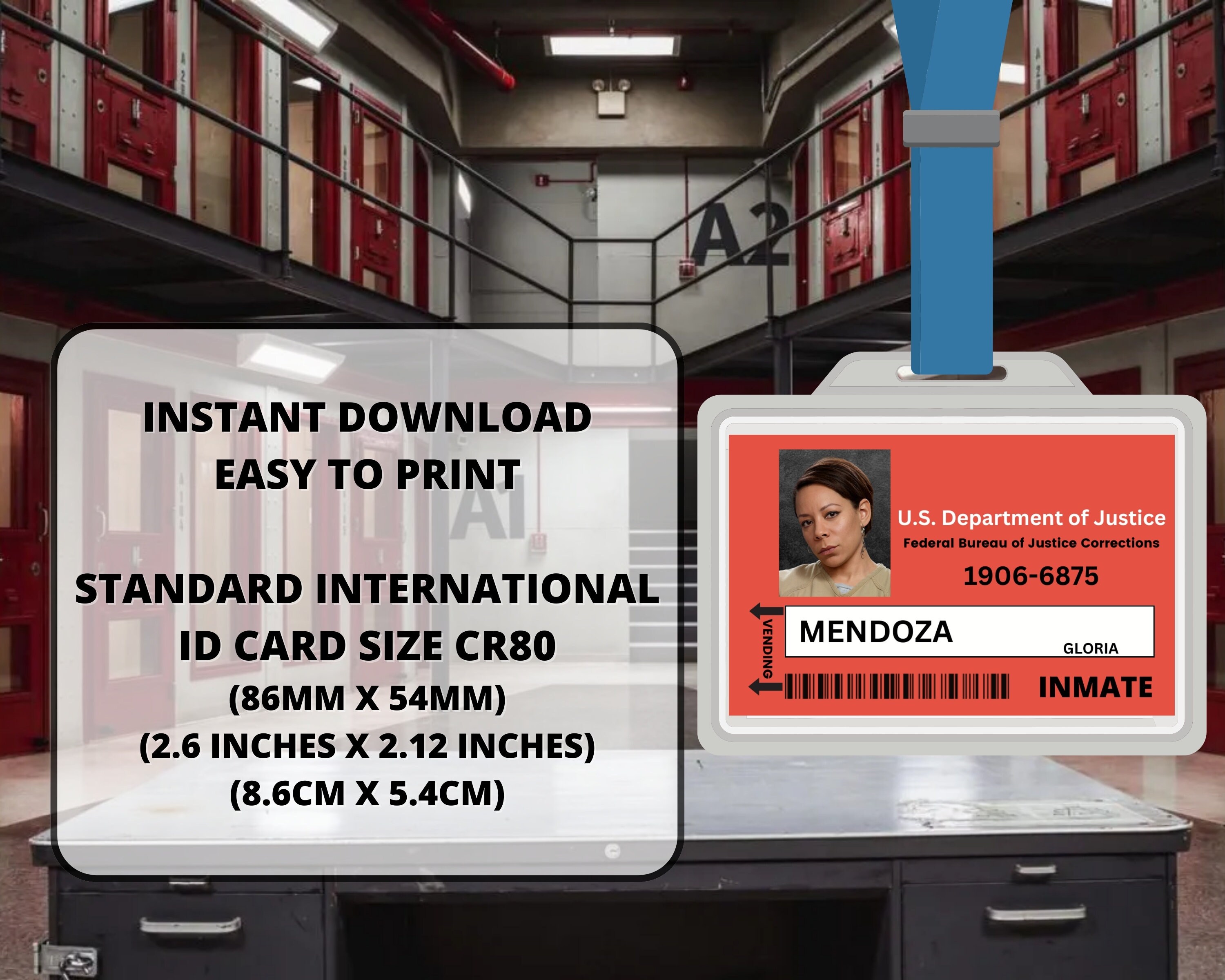 PRINTABLE Gloria Mendoza Orange is the New Black Id Card - Etsy
