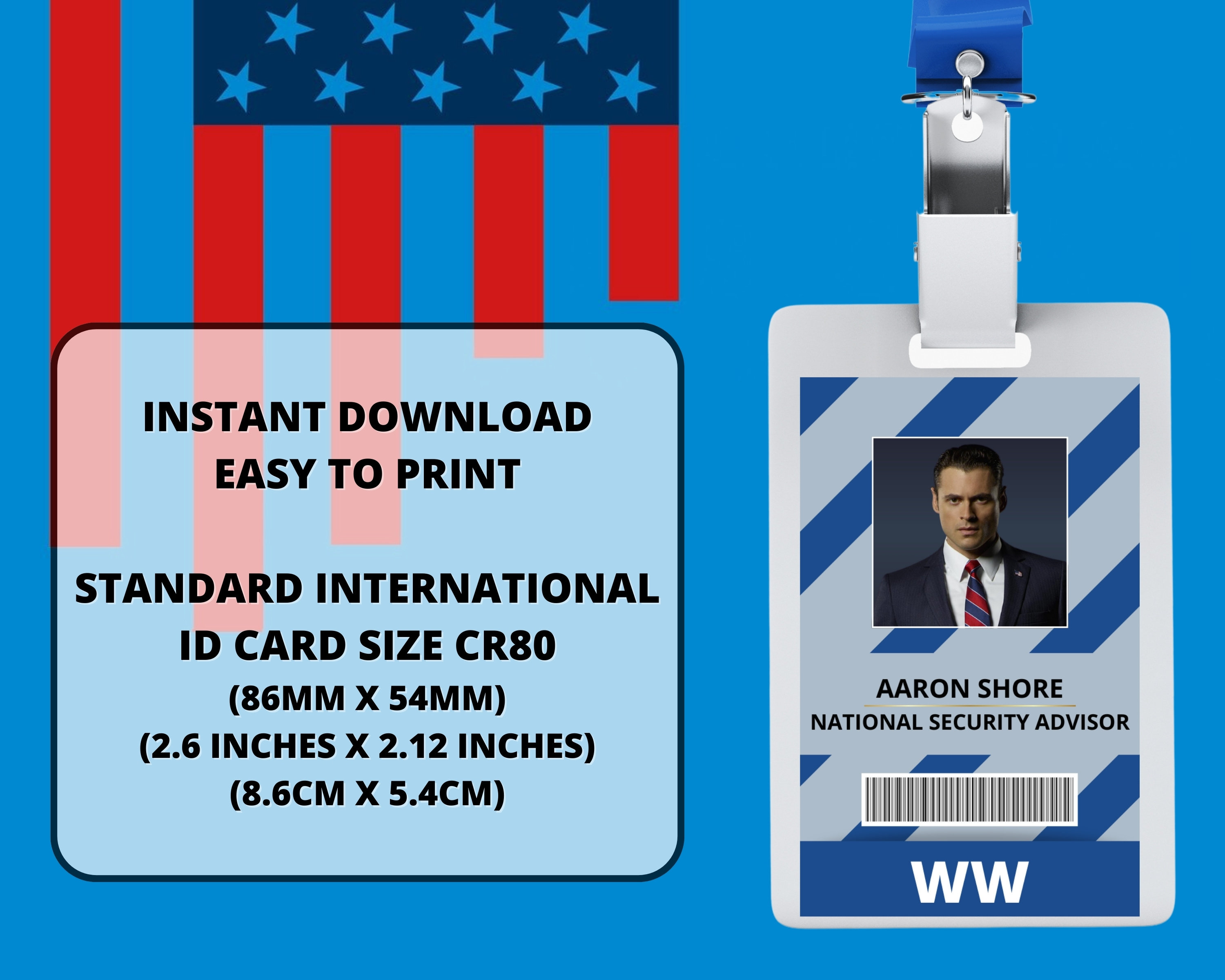 PRINTABLE AARON SHORE Id Card Cosplay Accessories Replica - Etsy