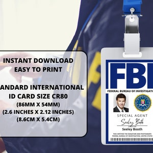 PRINTABLE Seeley Booth Id Badge, Bones, FBI, Cosplay Accessories ...