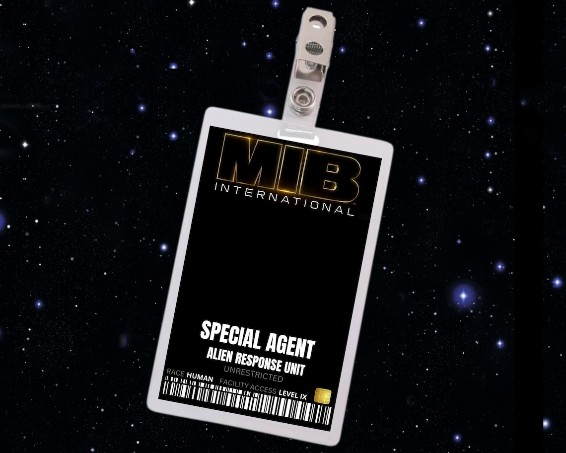 PRINTABLE Man in Black International ID Card Badge Special - Etsy