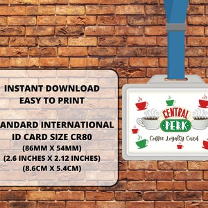 PRINTABLE Central Perk, Loyalty Card, Prop, Cosplay, Id Card, Id Badge ...