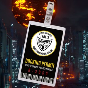 PRINTABLE Blade Runner | TYRELL | Docking Permit | ID Card Badge ...
