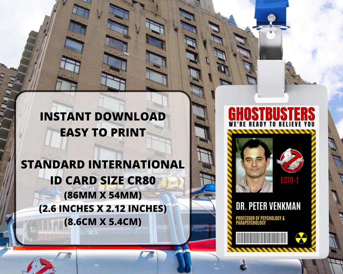 PRINTABLE Peter Venkman Ghostbusters ID Card Replica ID - Etsy