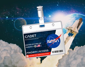 PRINTABLE Nasa Astronaut ID Card Badge Cosplay Costume - Etsy