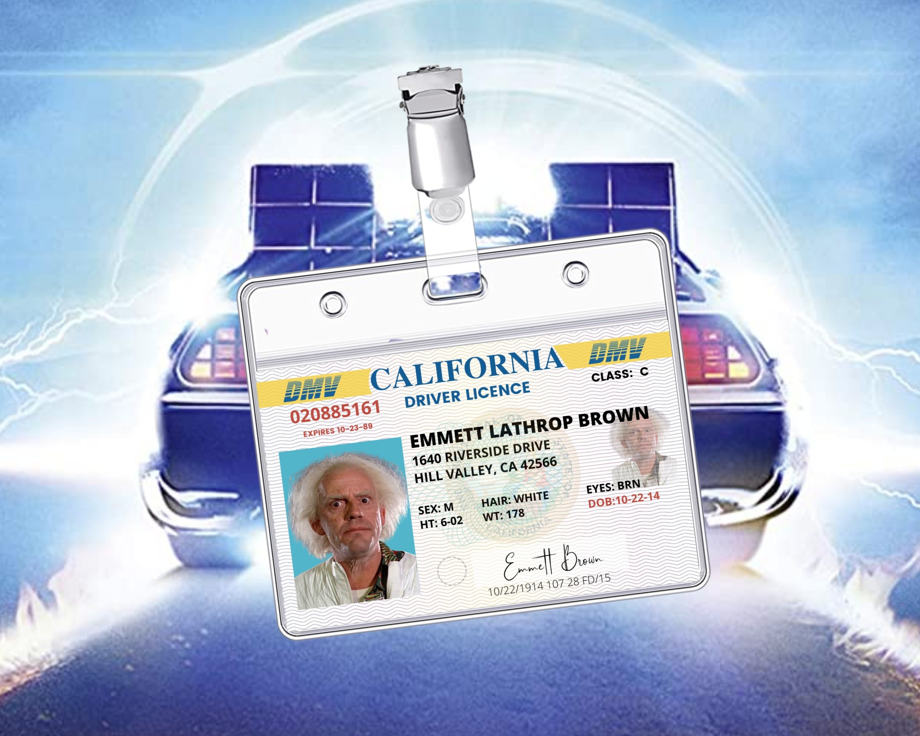 PRINTABLE EMMETT BROWN Drivers License Id Card Cosplay - Etsy