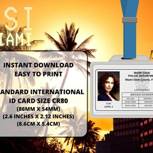 PRINTABLE Megan Donner, CSI Miami, Id Badge, Cosplay, Accessories ...