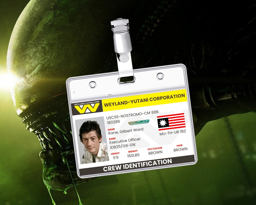 PRINTABLE Kane Gilbert Ward Cosplay Id Card, Alien Id Badge, Name Badge ...
