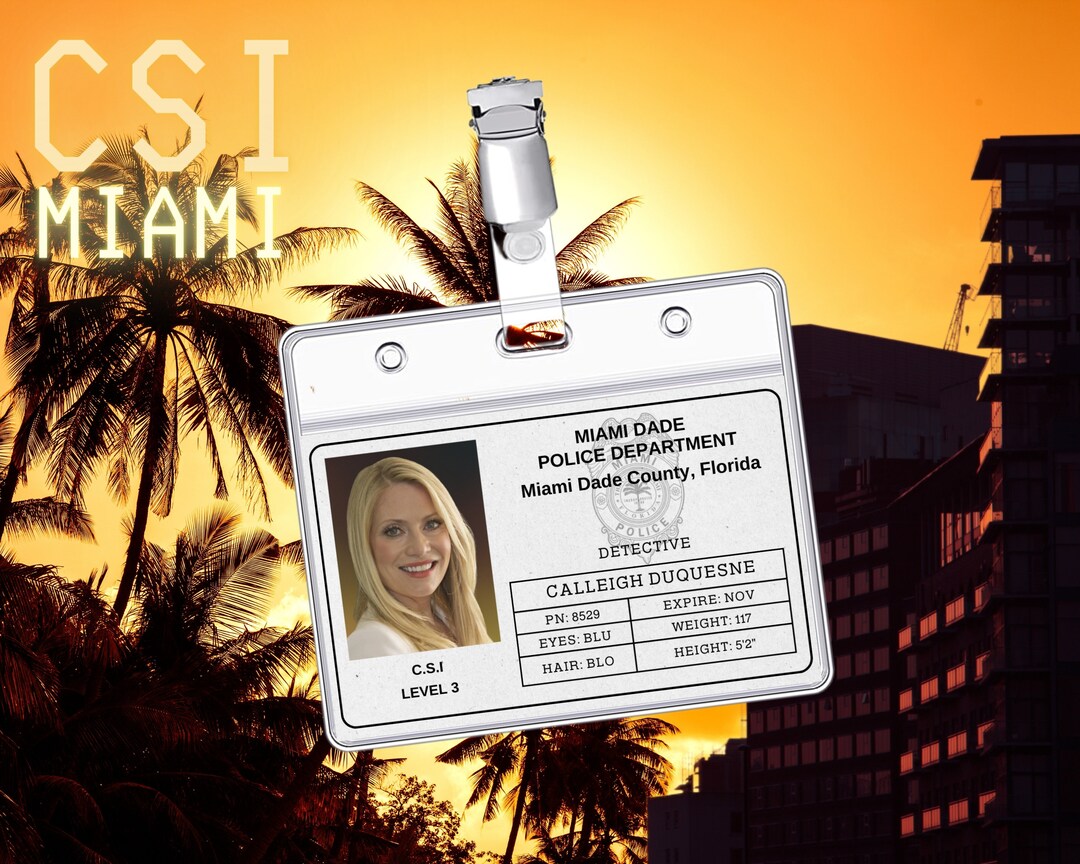 PRINTABLE Calleigh Duquesne, CSI Miami, Id Badge, Cosplay, Accessories ...