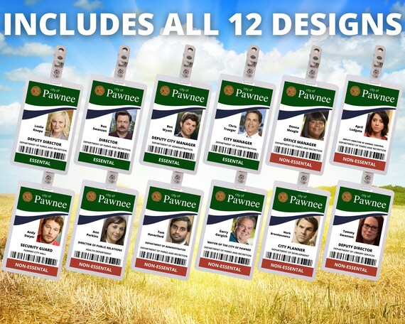 PRINTABLE Parks and Recreation ID Card Full Set X12 City of - Etsy