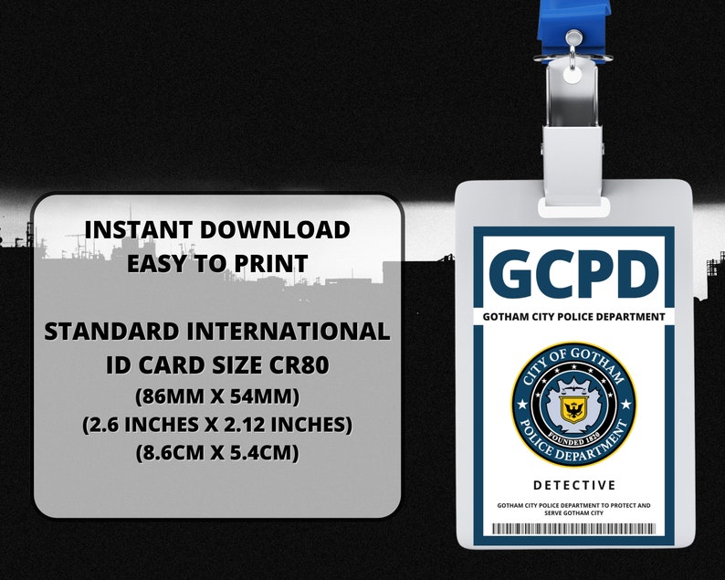 PRINTABLE GCPD Id Badge Cosplay Accessories Replica Id - Etsy UK