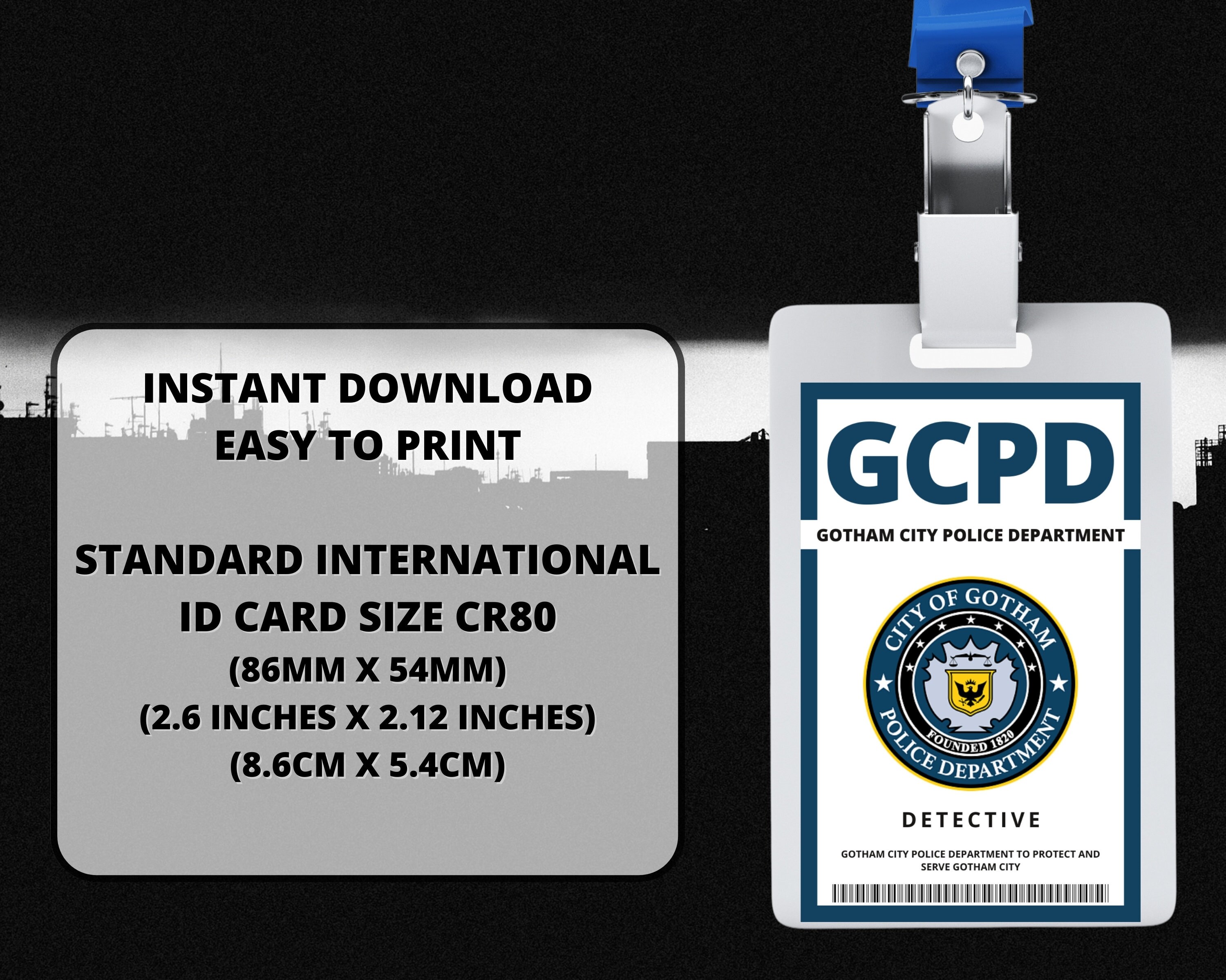 PRINTABLE GCPD Id Badge Cosplay Accessories Replica Id - Etsy UK