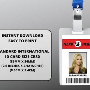 PRINTABLE Sarah Walker ID Card | Badge | Cosplay | Costume | Name Tag ...