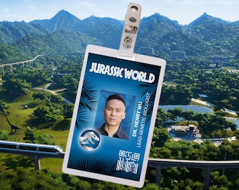 PRINTABLE Jurassic Park Lab Technician ID Card Park Division - Etsy