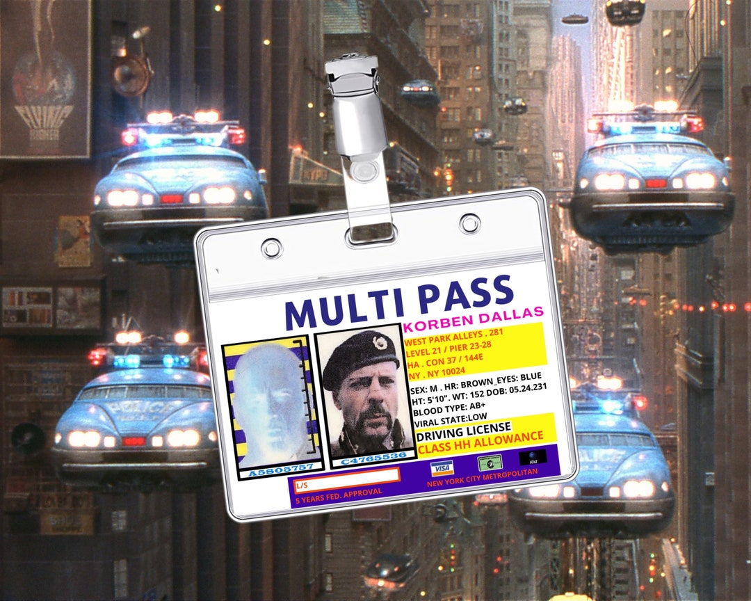 PRINTABLE KORBEN DALLAS, Multi Pass, Id Card, Cosplay Accessories, Replica, Id Badge, Name Badge ...