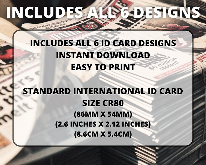 PRINTABLE Daily Bugle Id Cards X6 Cosplay Id Card Id Badge - Etsy