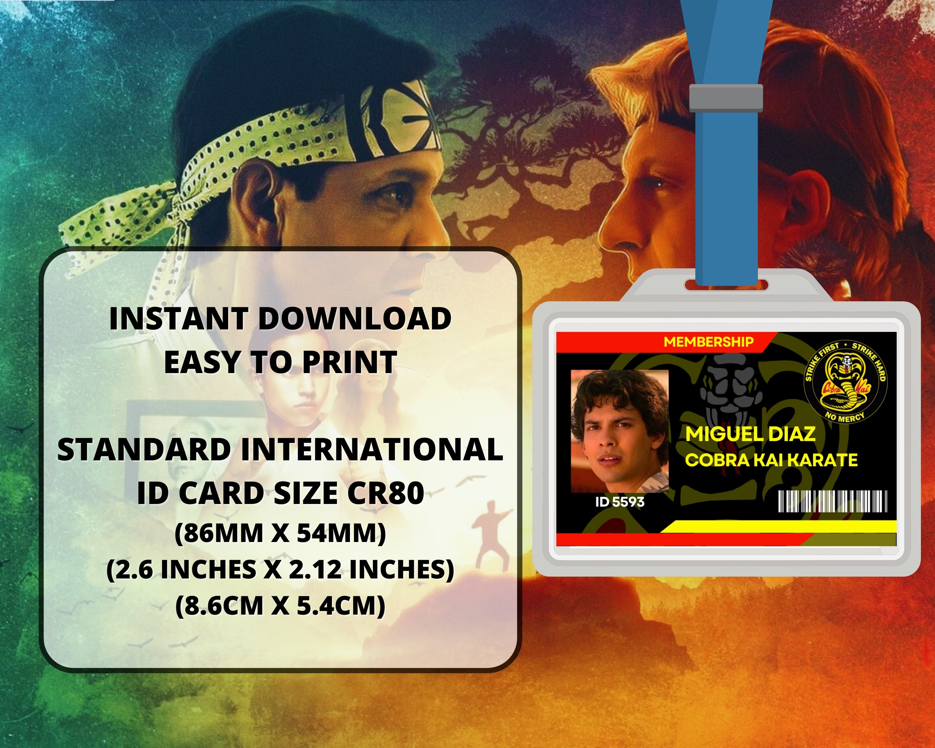 PRINTABLE Miguel Diaz Cobra Kai Membership ID Card Cosplay - Etsy