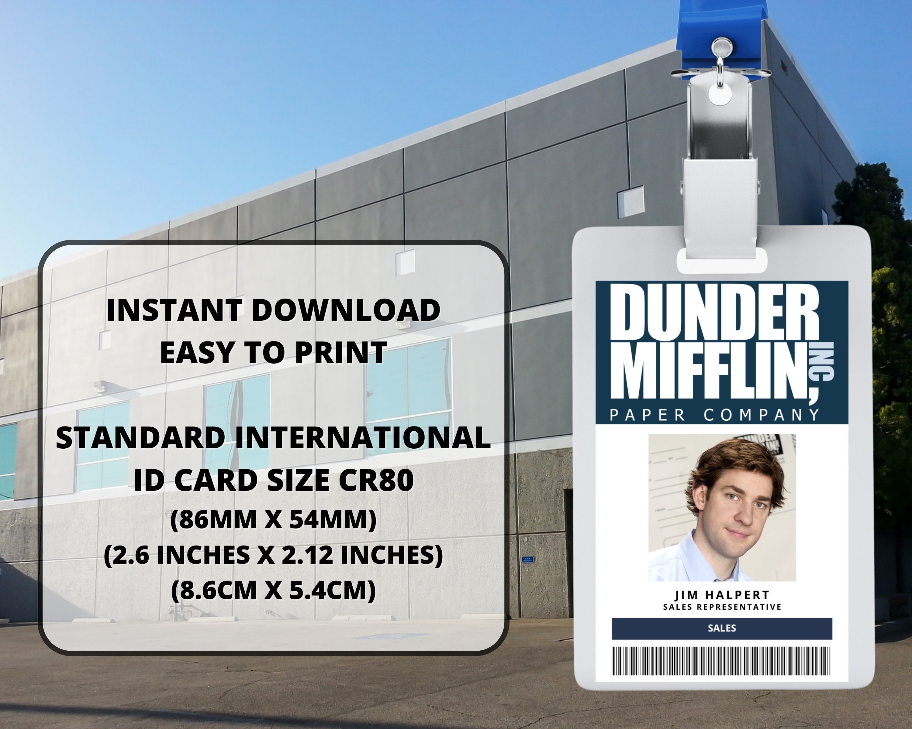 PRINTABLE JIM HALPERT the Office Memorial Cosplay Id Card - Etsy