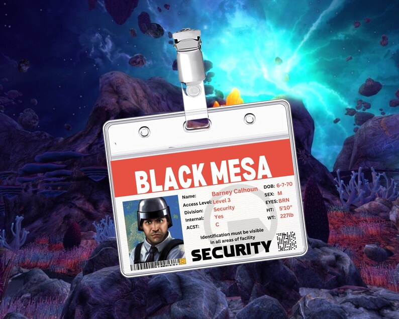 PRINTABLE Black Mesa ID Card Badge Cosplay Costume - Etsy