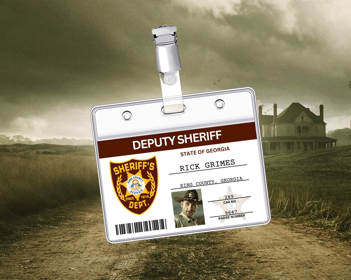 PRINTABLE RICK GRIMES Id Card Id Badge Name Badge Replica - Etsy