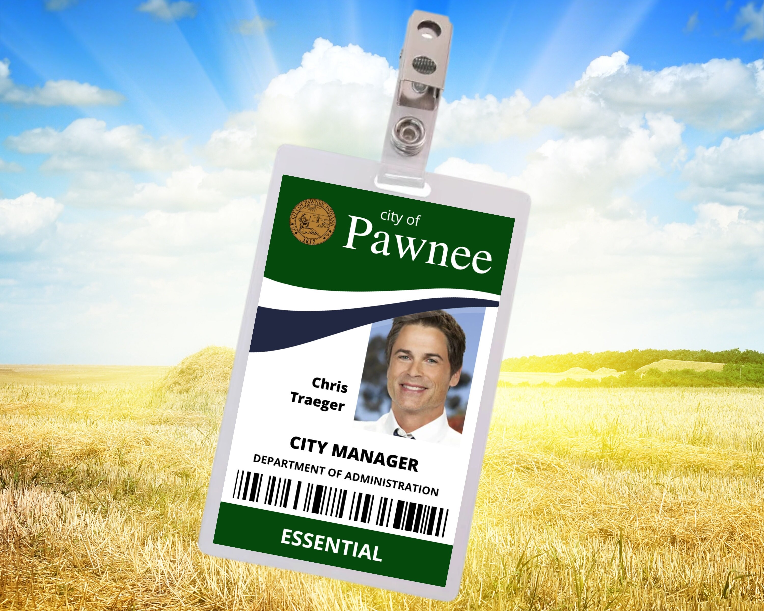 PRINTABLE Chris Traeger Parks and Recreation Id Card City of - Etsy