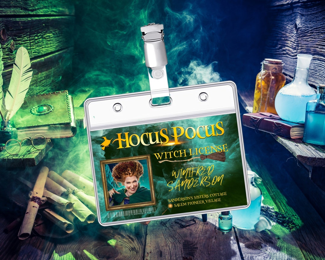 PRINTABLE HOCUS POCUS Winifred Sanderson Witch License, Halloween ...