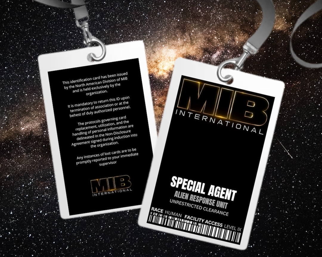PRINTABLE Men in Black ID Card | International | Badge | Special Agent ...