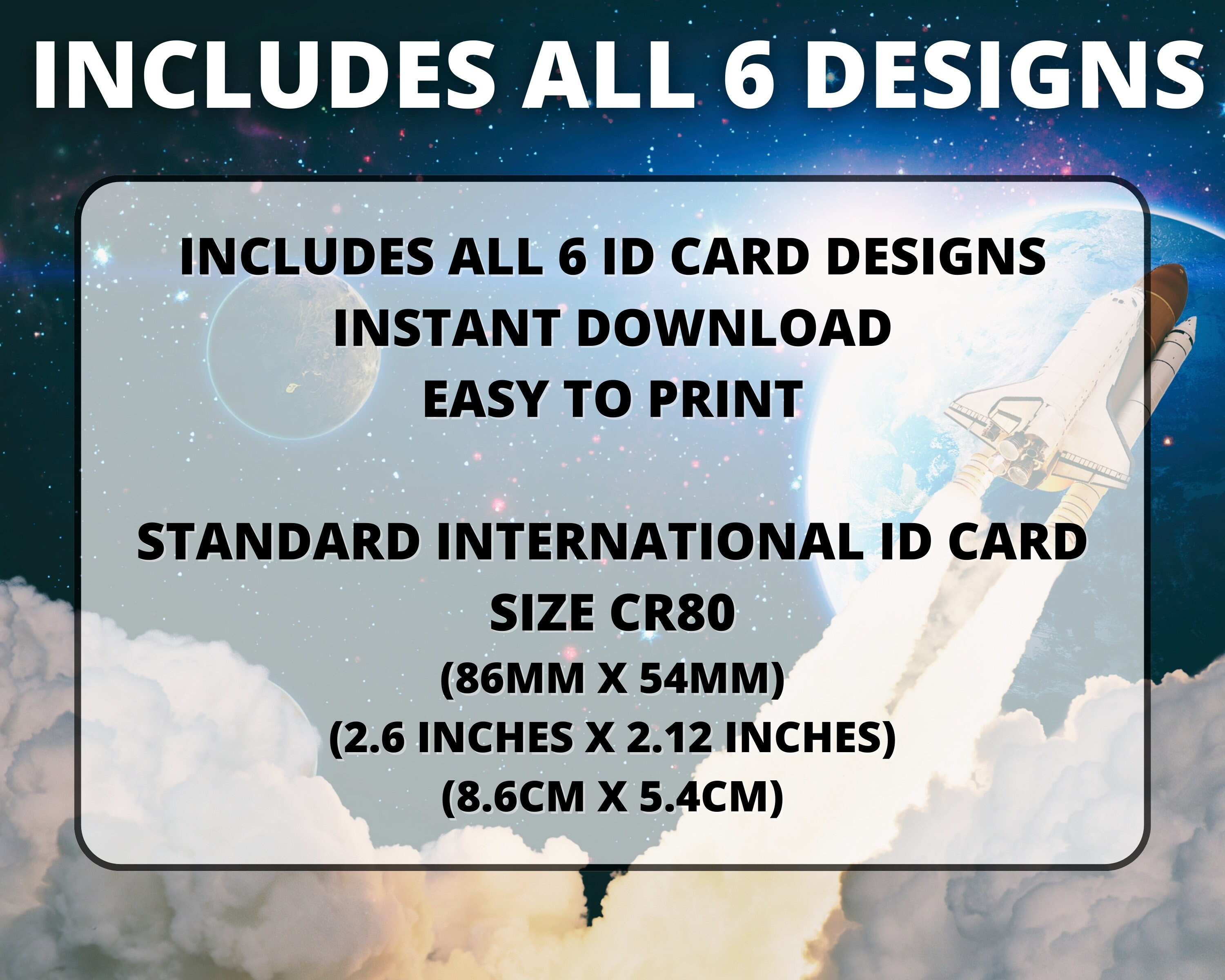 PRINTABLE NASA Id Cards X6 Cosplay Id Card Id Badge Name - Etsy UK
