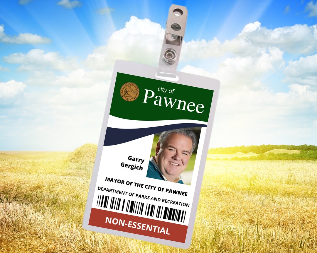 PRINTABLE Garry Gergich Parks and Recreation Id Card | City of Pawnee ...
