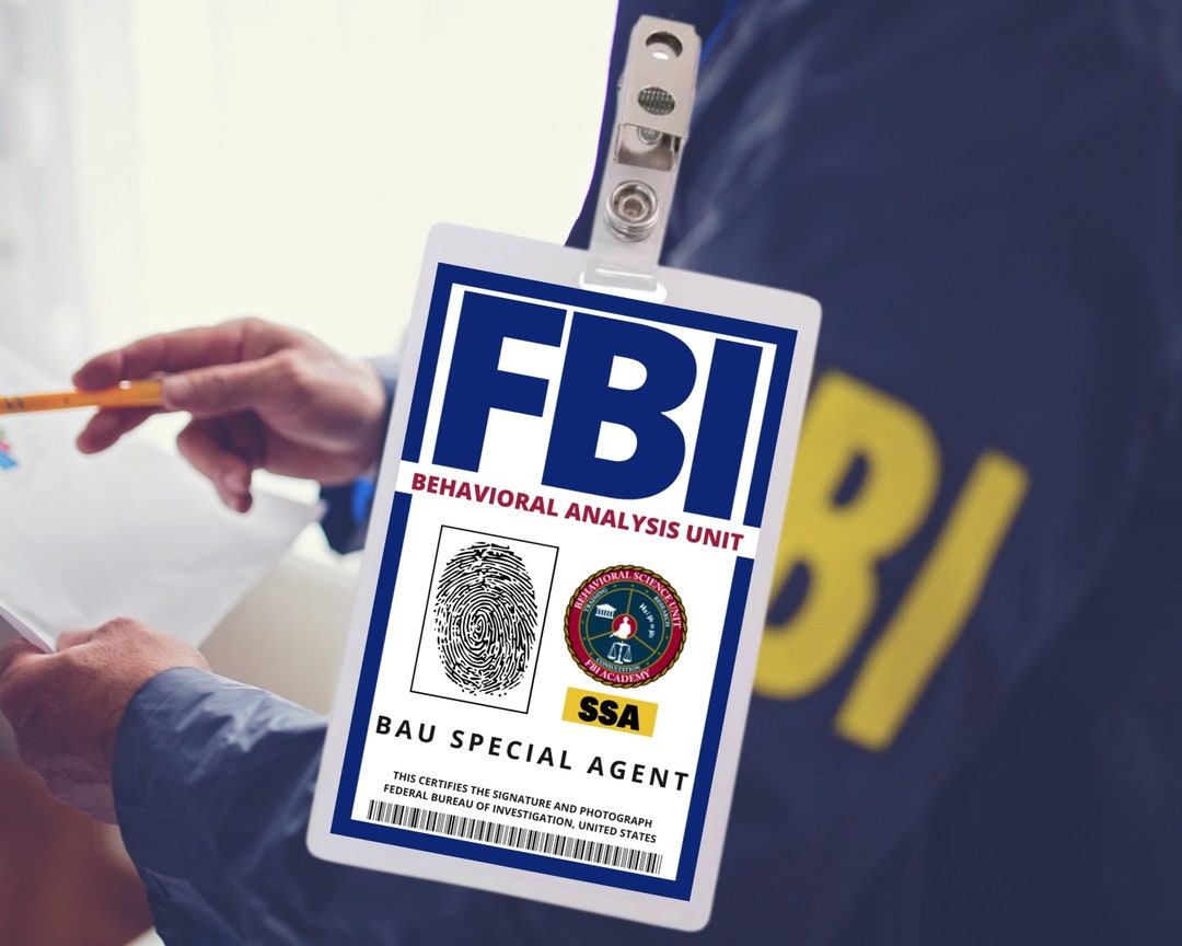 PRINTABLE FBI BAU Id Badge, Cosplay Accessories, Replica, Id Card, Name ...