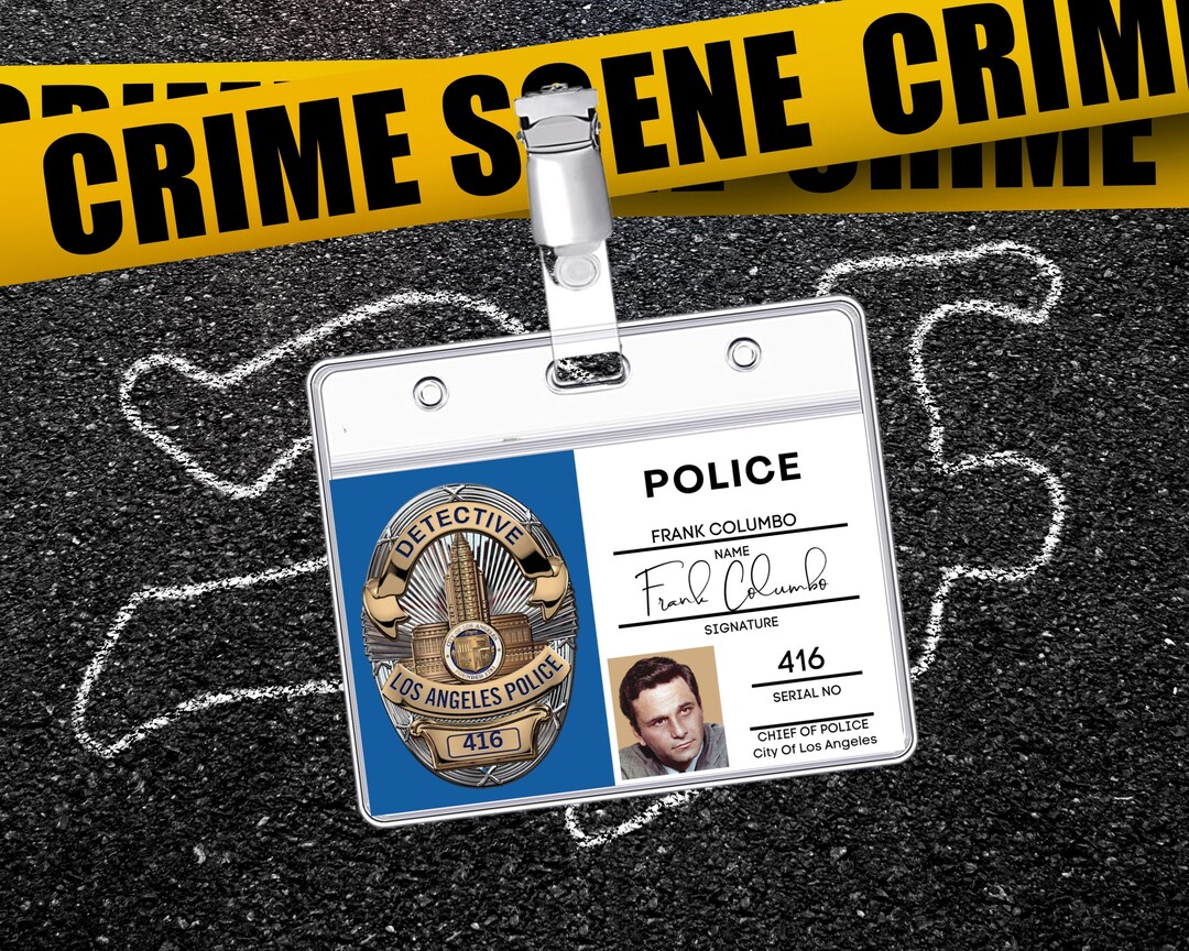 PRINTABLE YOUNG COLUMBO | Detective Badge | Id Card Badge | Cosplay ...