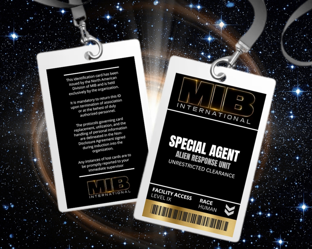 PRINTABLE Men in Black International ID Card | Badge | Special Agent ...
